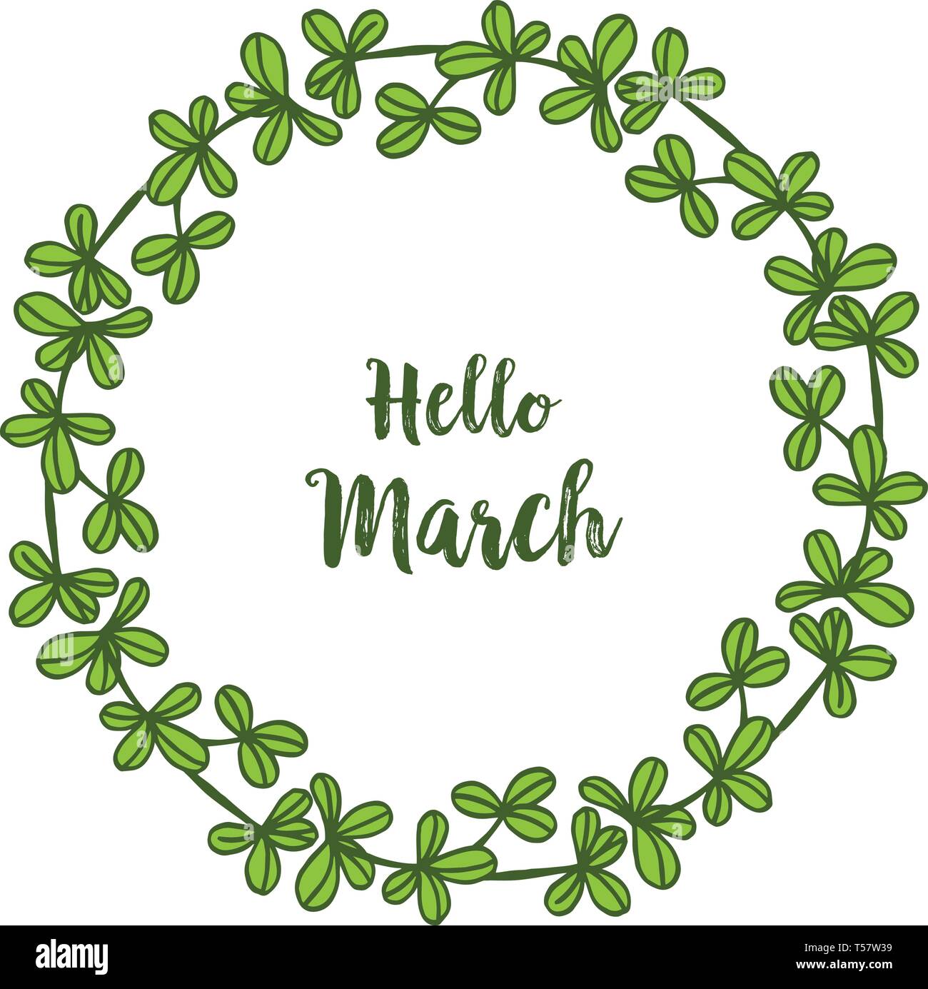 Vector illustration bright flowers frame for invitation hello march ...
