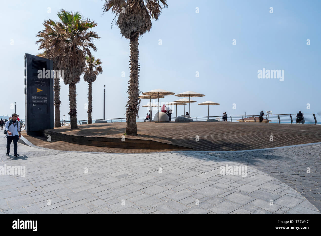 Israel, Tel Aviv-Yafo - 22 March 2019: The new Tayelet - Central Beach ...