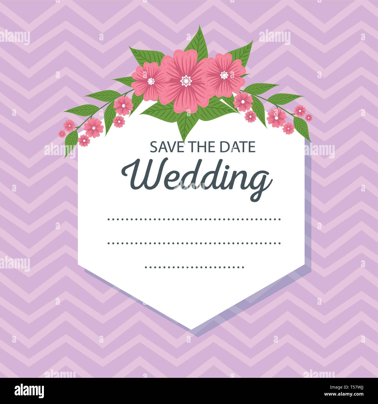 wedding card design with flowers and leaves design Stock Vector Image ...