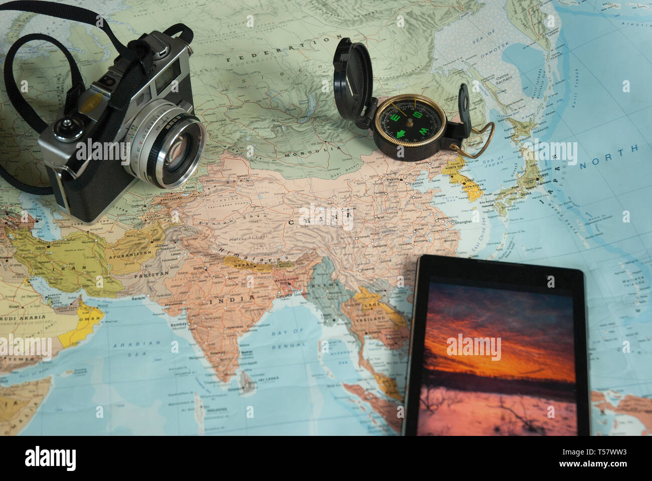 China map compass hi-res stock photography and images - Alamy