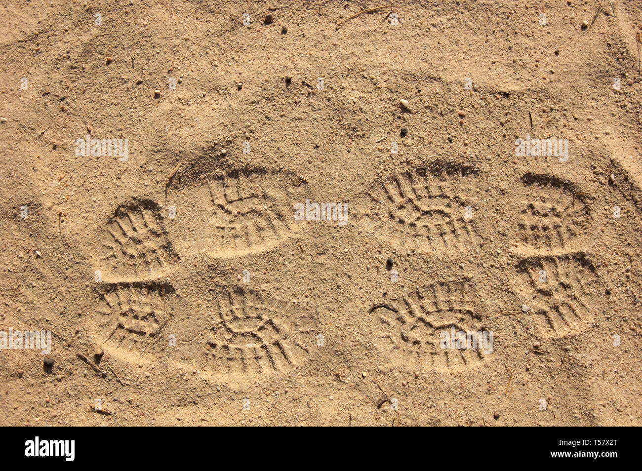 This image shows footsteps on sand Stock Photo - Alamy