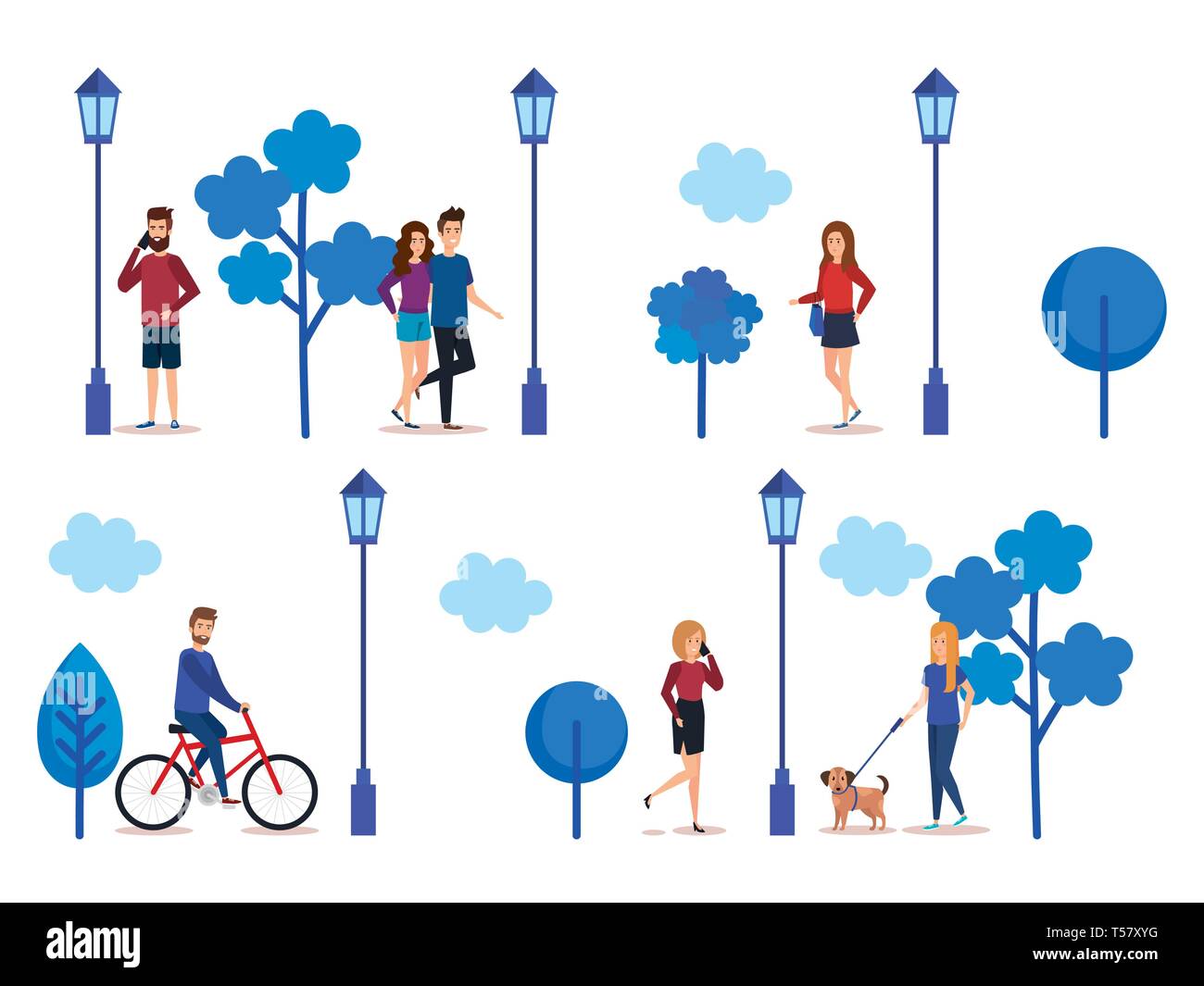 young people in the park characters Stock Vector Image & Art - Alamy