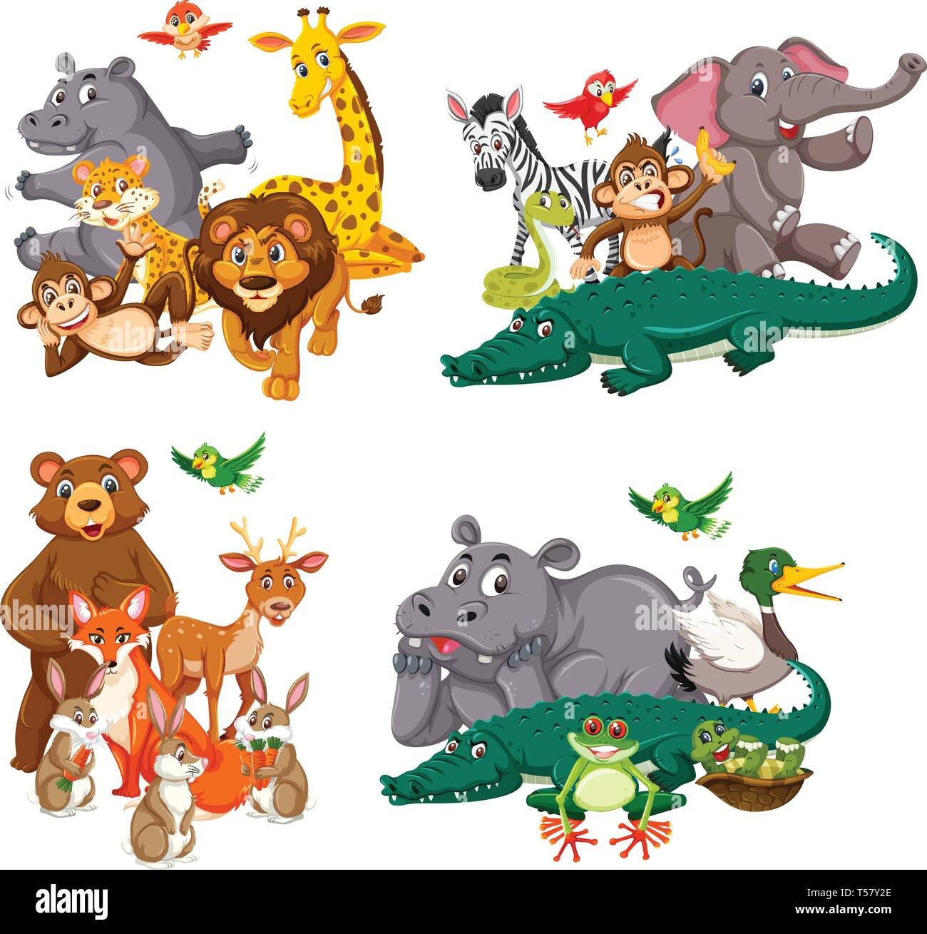 Set of animal character illustration Stock Vector Image & Art - Alamy
