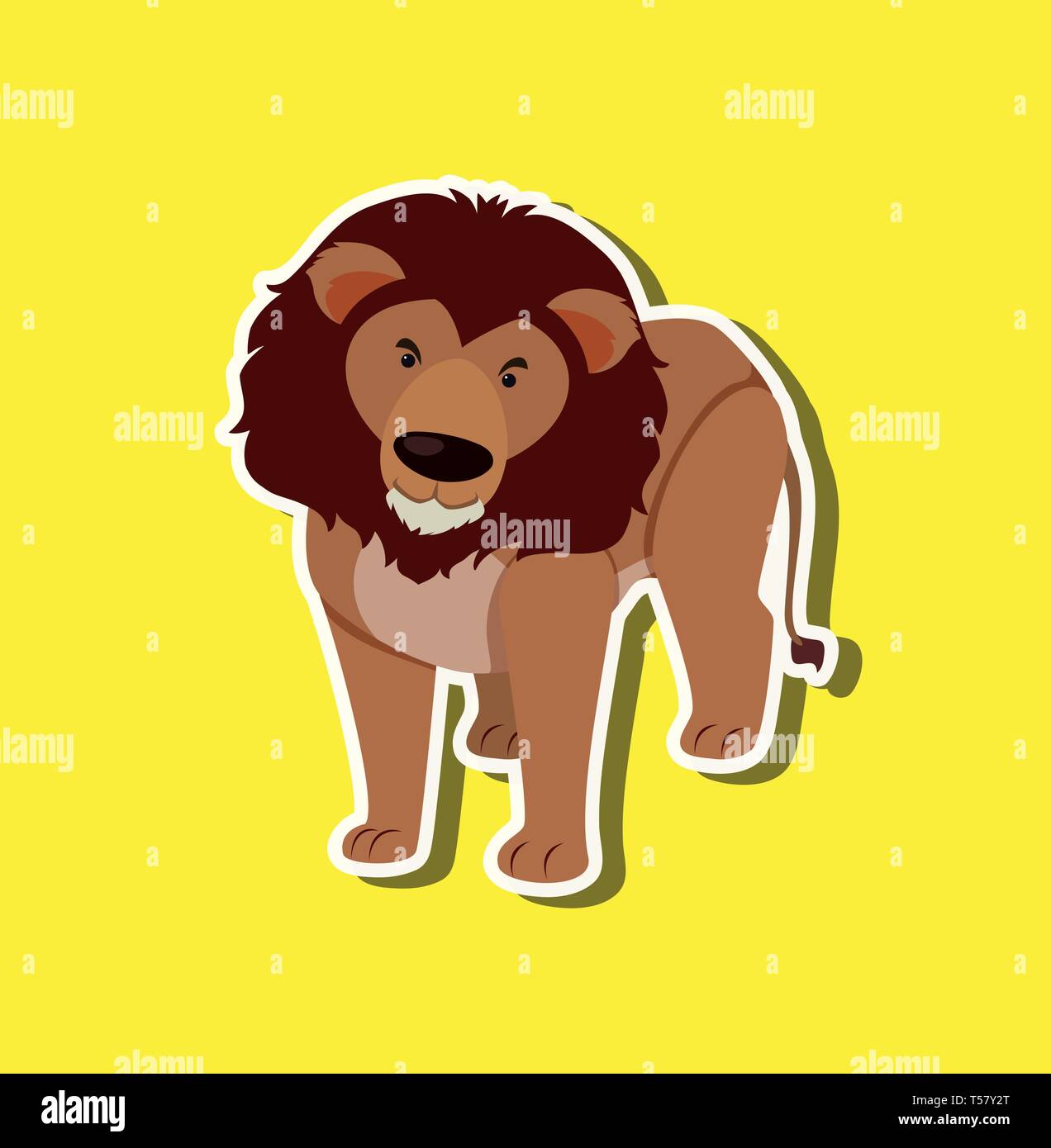 A lion on yellow background illustration Stock Vector Image & Art - Alamy