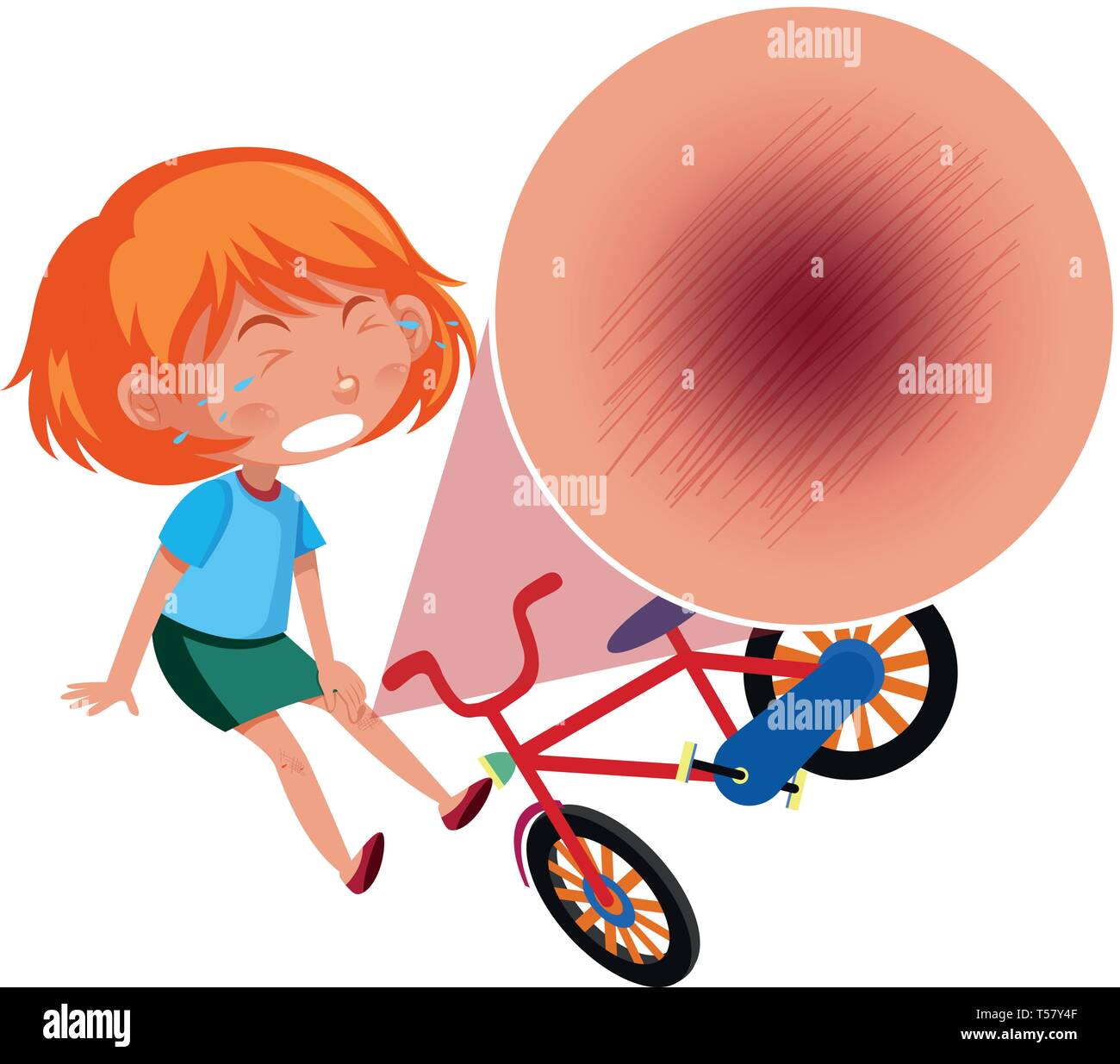 A girl falling off the bike illustration Stock Vector Image & Art - Alamy