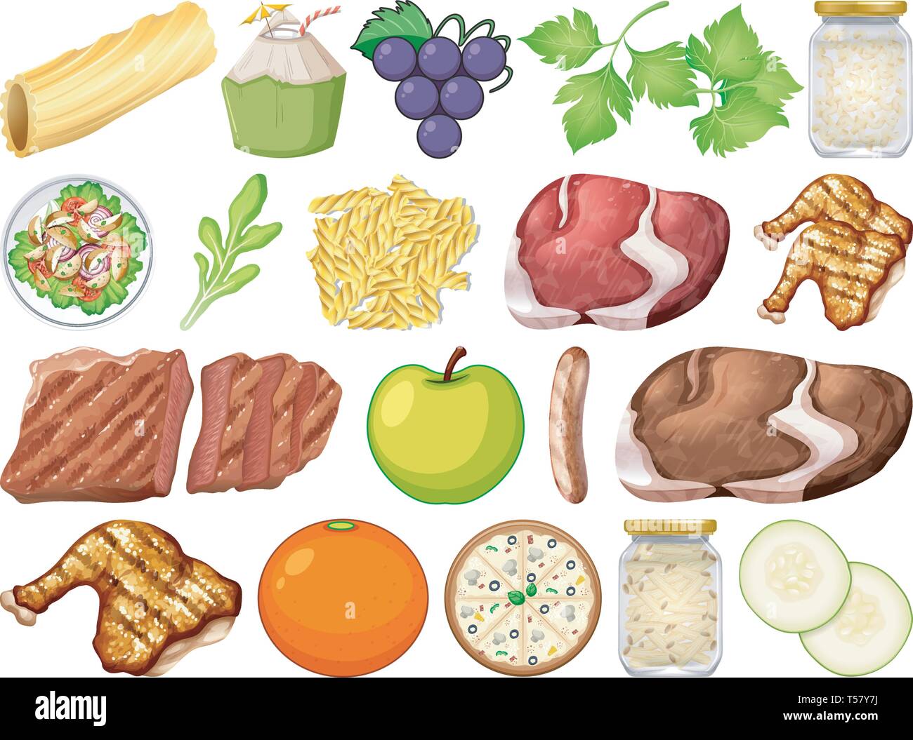 Set of many food illustration Stock Vector Image & Art - Alamy