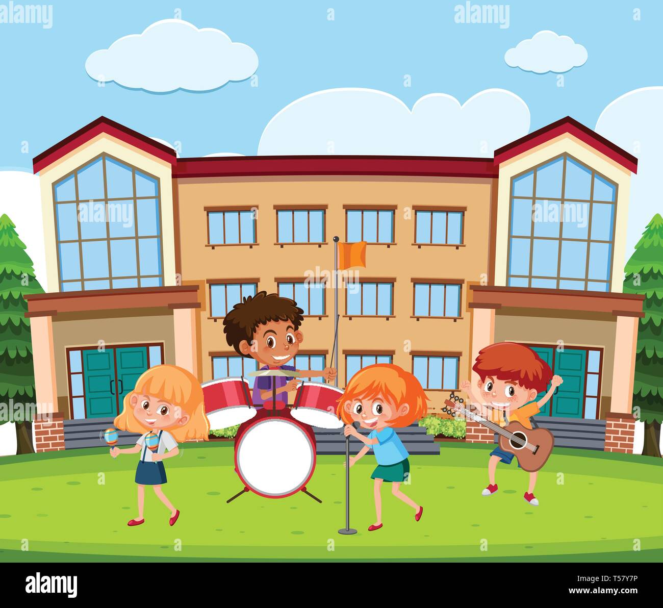 School Band Cartoon
