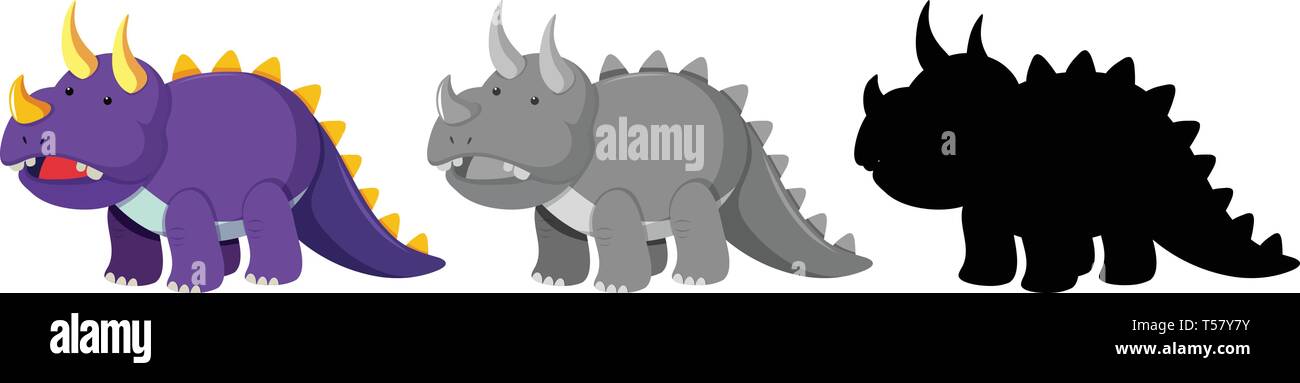 Set of triceratops character illustration Stock Vector Image & Art - Alamy