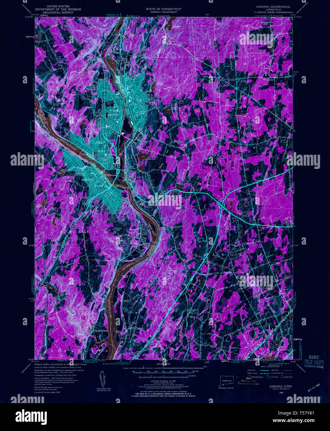 Ansonia map hi-res stock photography and images - Alamy