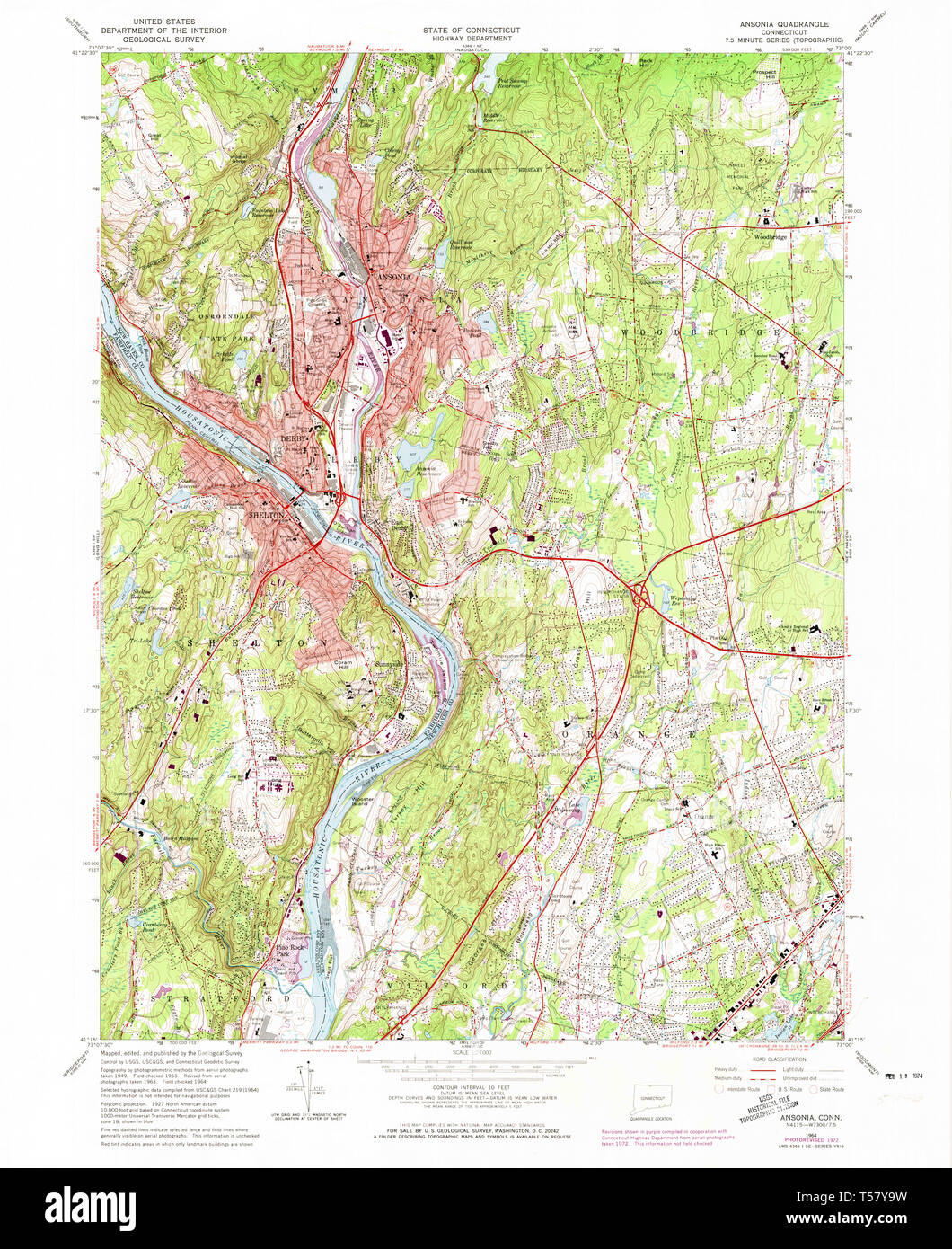 Ansonia connecticut map hi-res stock photography and images - Alamy