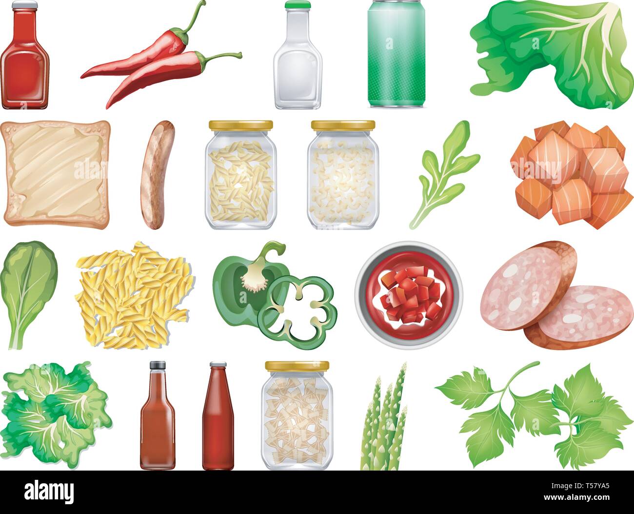 Set of isolated food illustration Stock Vector Image & Art - Alamy