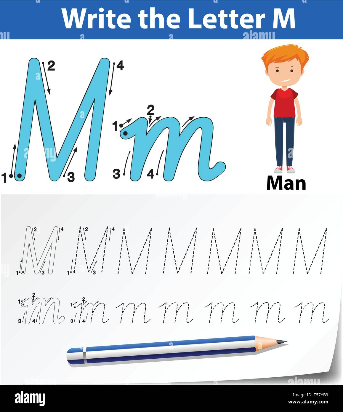 Tracing letter m hi-res stock photography and images - Alamy