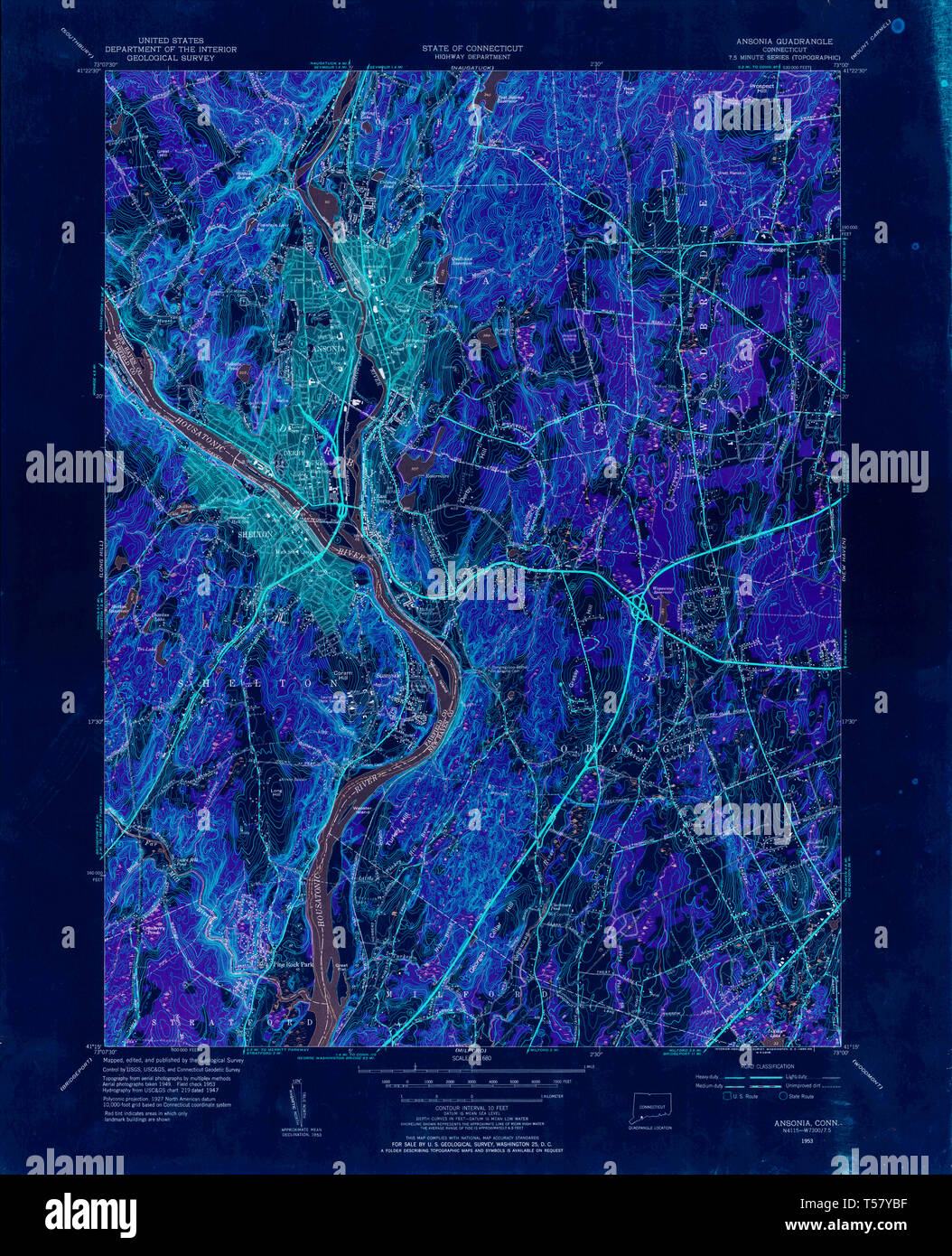 Ansonia connecticut map hi-res stock photography and images - Alamy