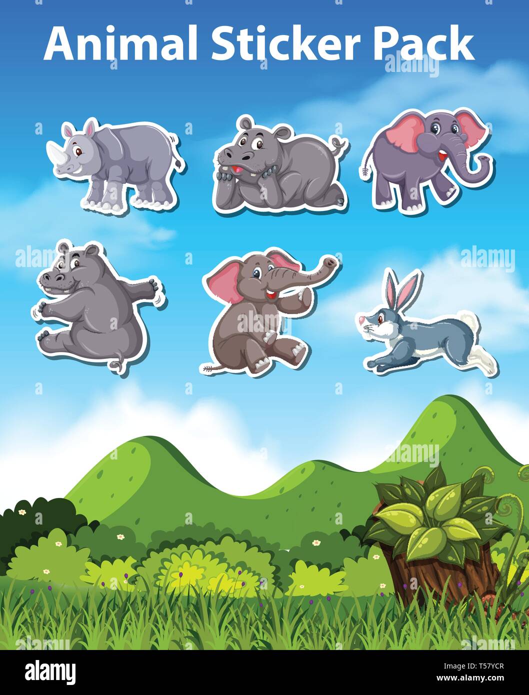 Set of animal sticker illustration Stock Vector Image & Art - Alamy