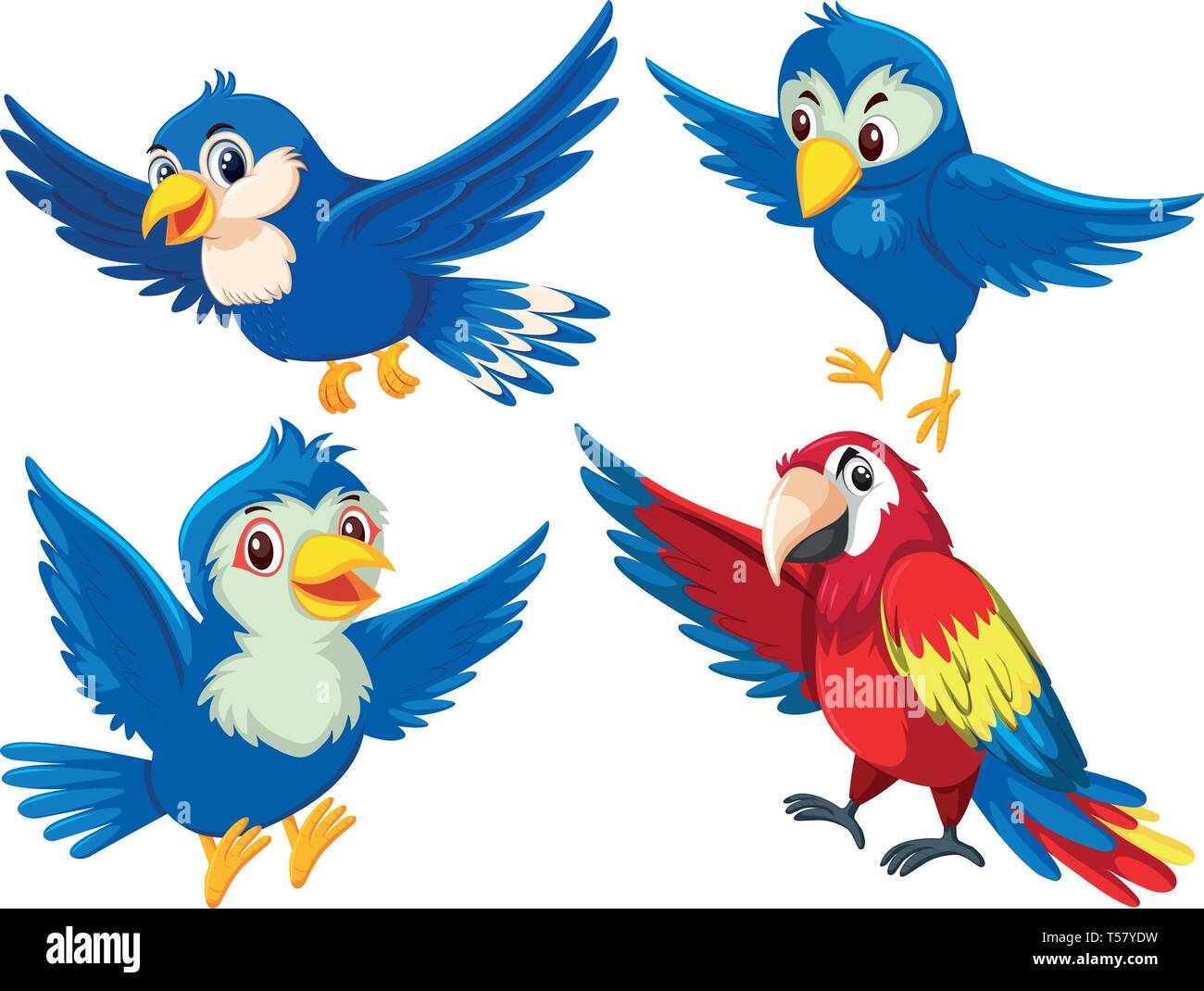 Set of bird character illustration Stock Vector Image & Art - Alamy