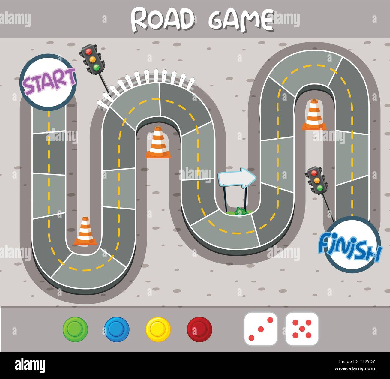 A road board game template illustration Stock Vector Image & Art - Alamy