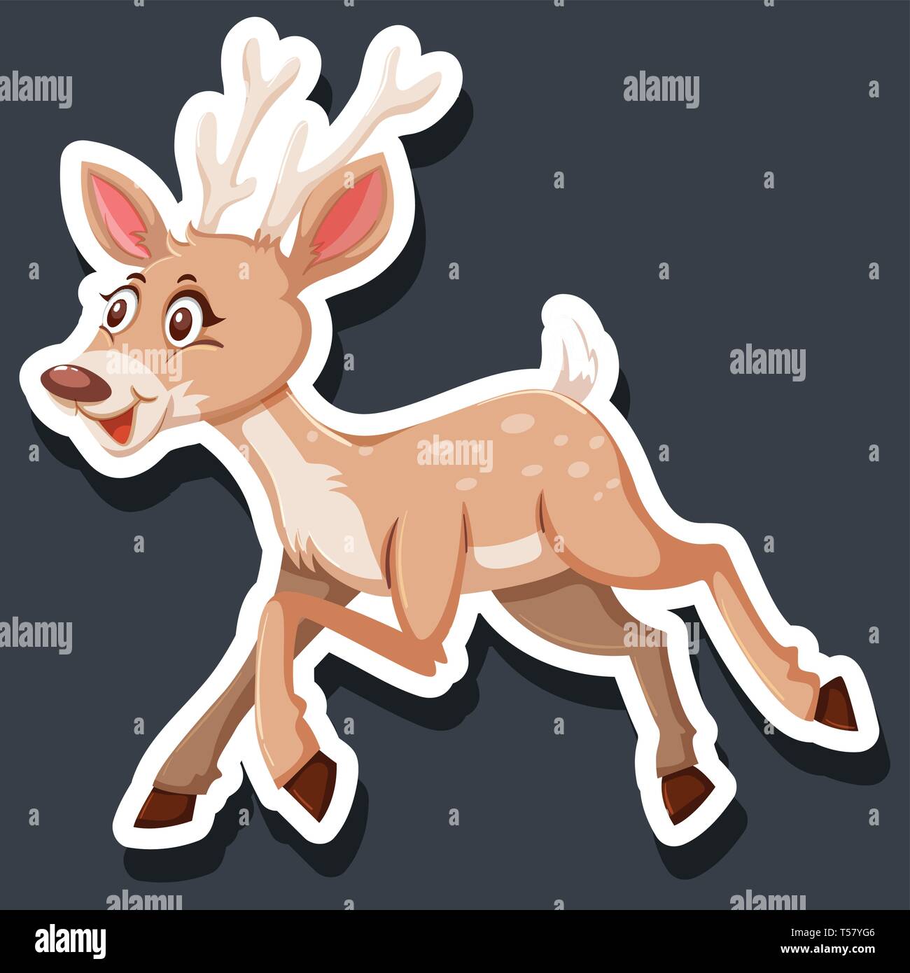 Cute dear character sticker illustration Stock Vector Image & Art - Alamy