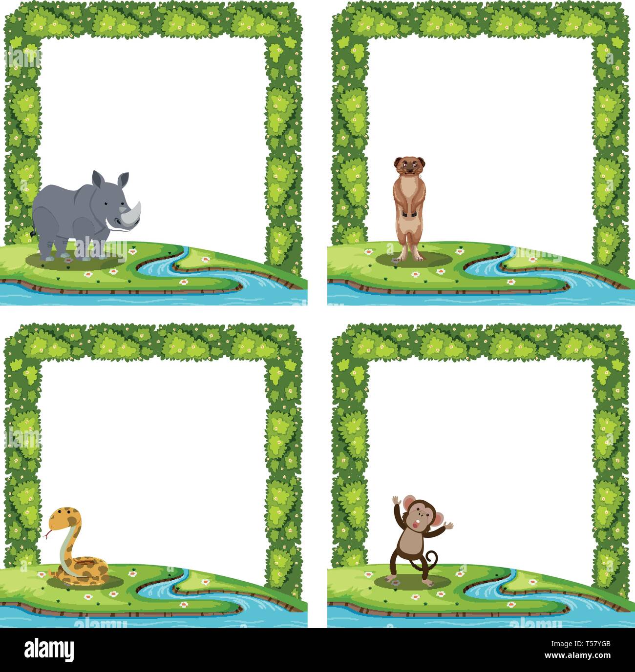 Set of animal frame illustration Stock Vector Image & Art - Alamy