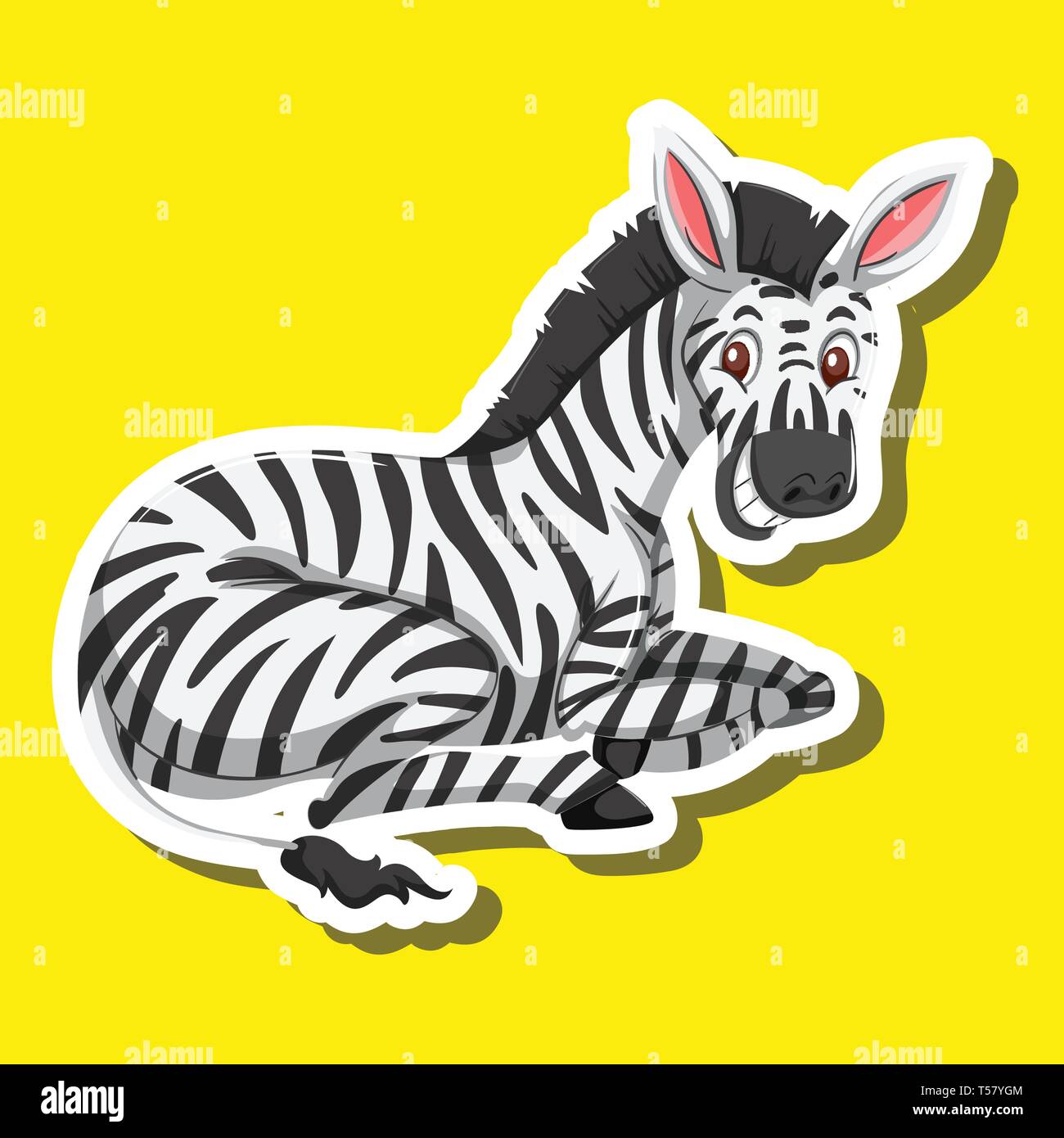 A zebra on yellow background illustration Stock Vector Image & Art - Alamy