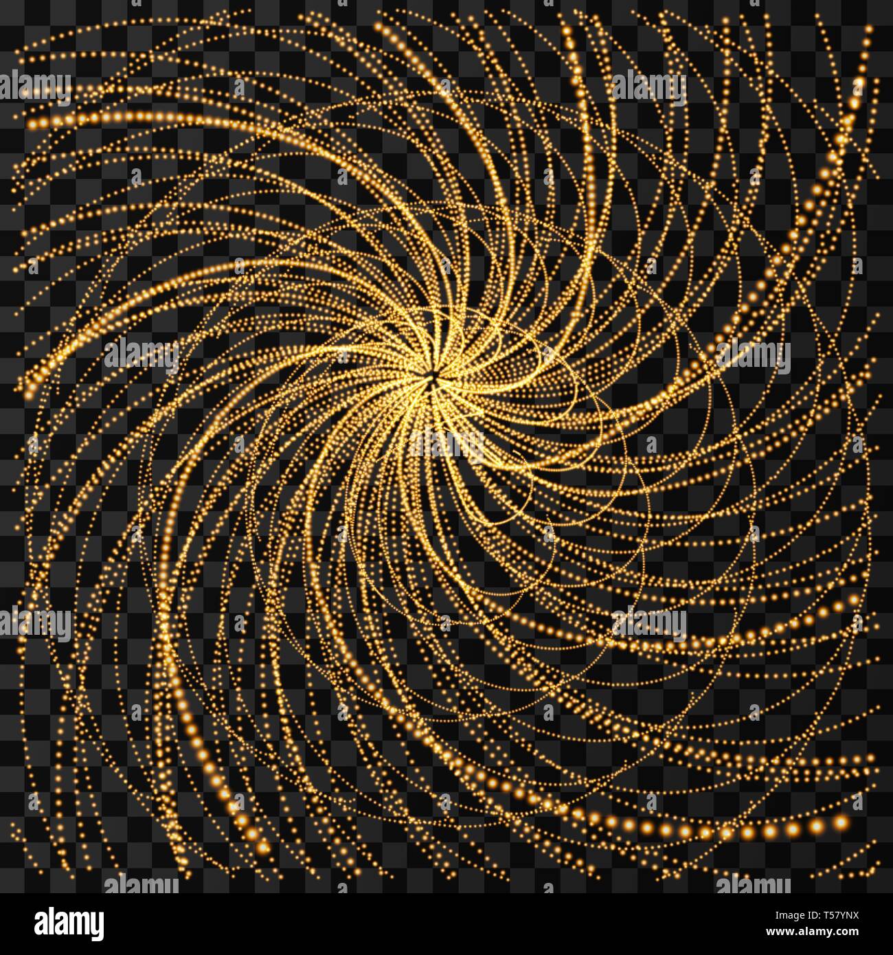 Abstract science or technology background. Array with dynamic particles ...