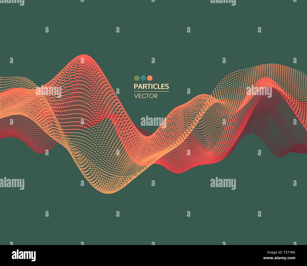 Wave background. Abstract vector illustration. 3d technology style. Illustration with dots ...