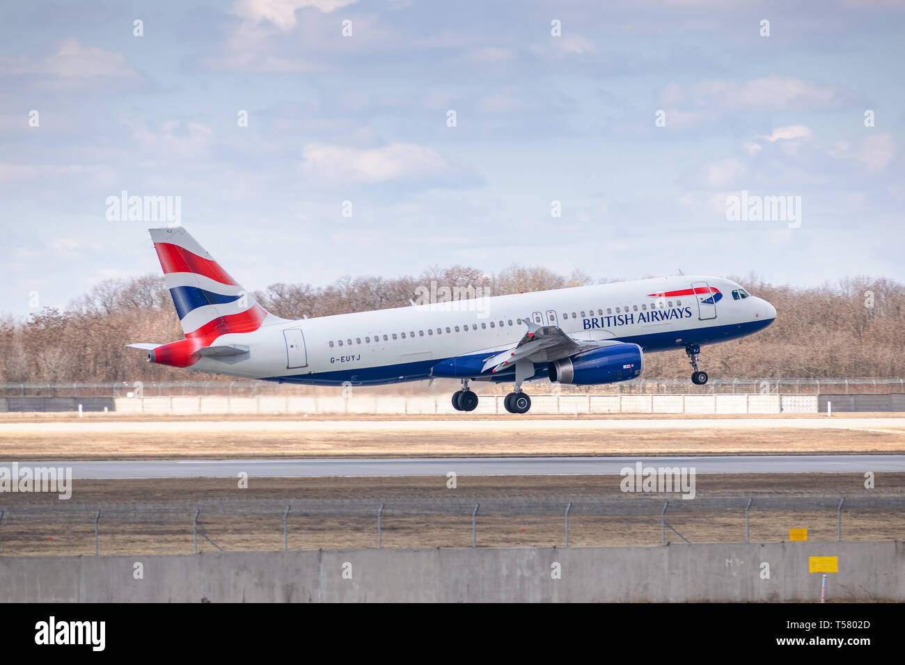 Kyiv, Ukraine - March 17, 2019: British Airways Airbus A320 on short ...