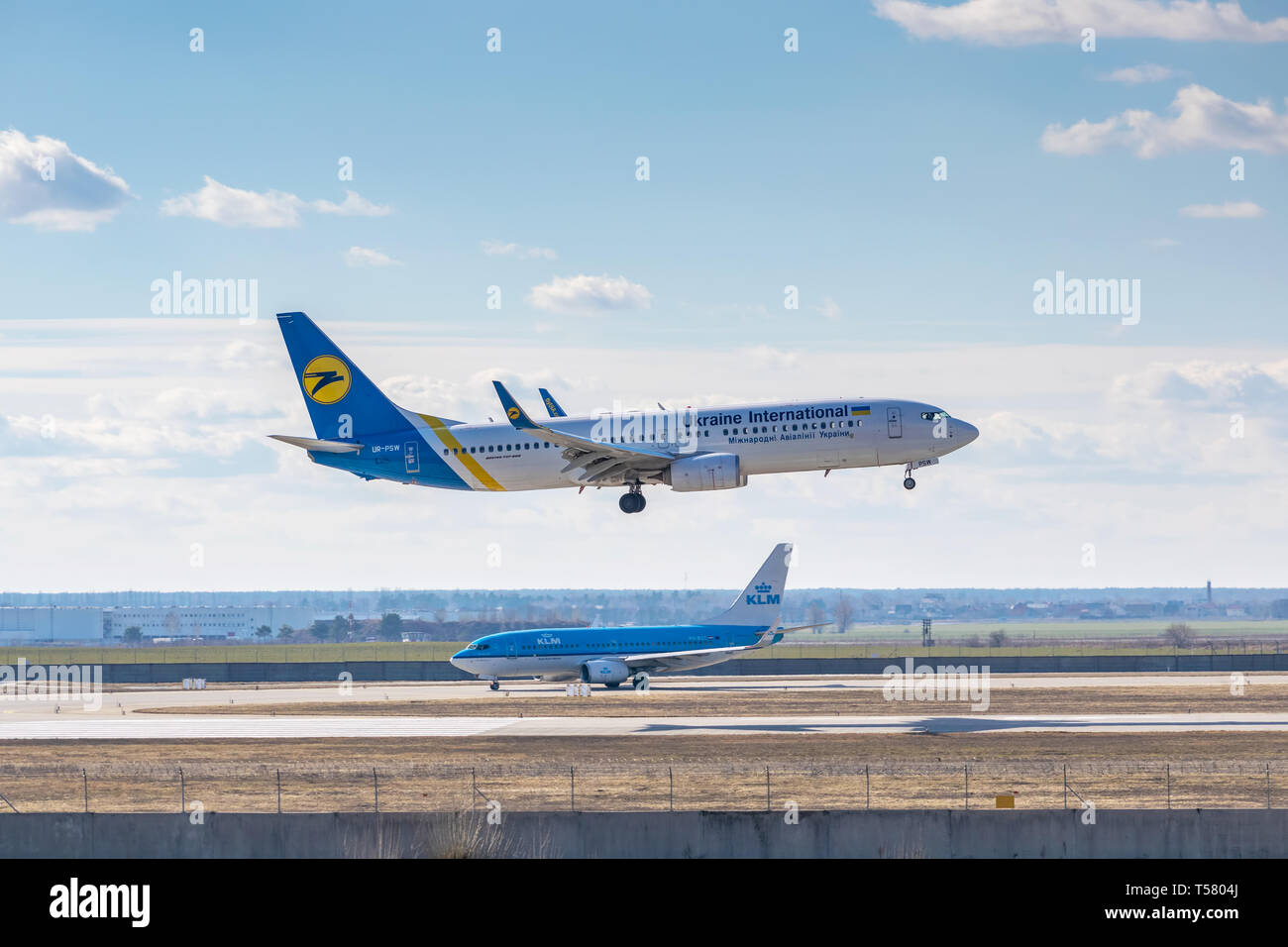 Kyiv, Ukraine - March 17, 2019: Ukraine International Airlines Boeing ...