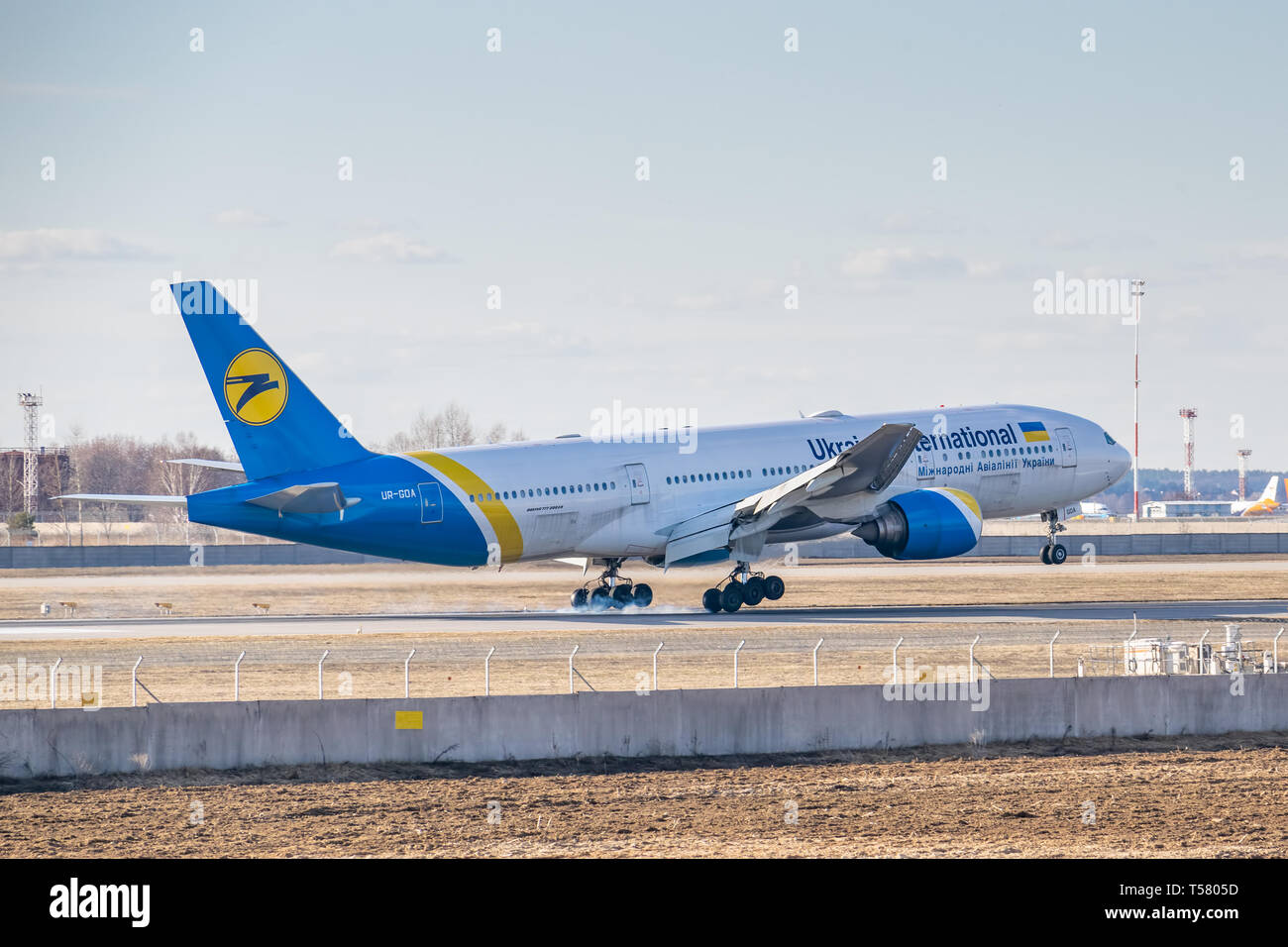 Kyiv, Ukraine - March 17, 2019: Ukraine International Airlines Boeing ...