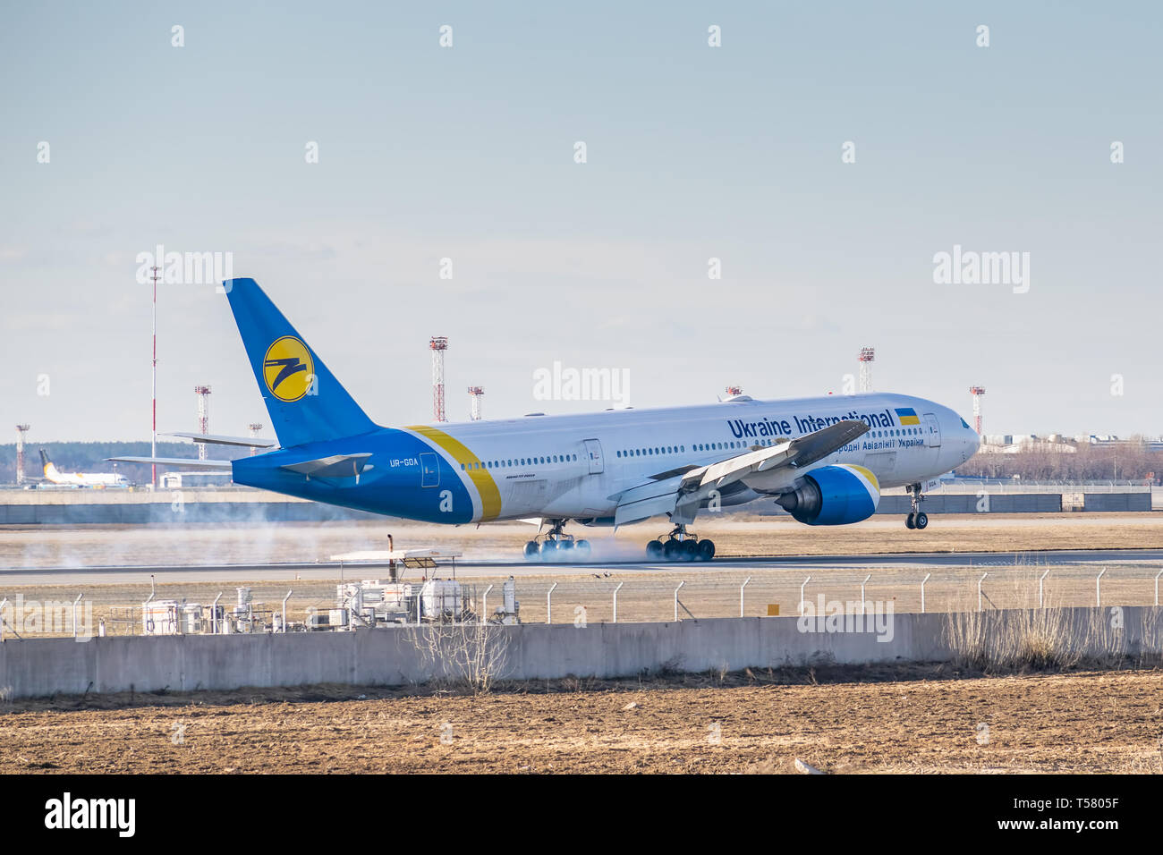 Kyiv, Ukraine - March 17, 2019: Ukraine International Airlines Boeing ...
