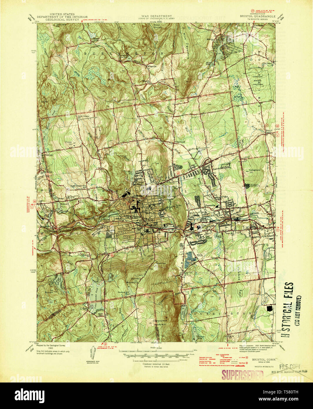 Map of bristol connecticut hi-res stock photography and images - Alamy
