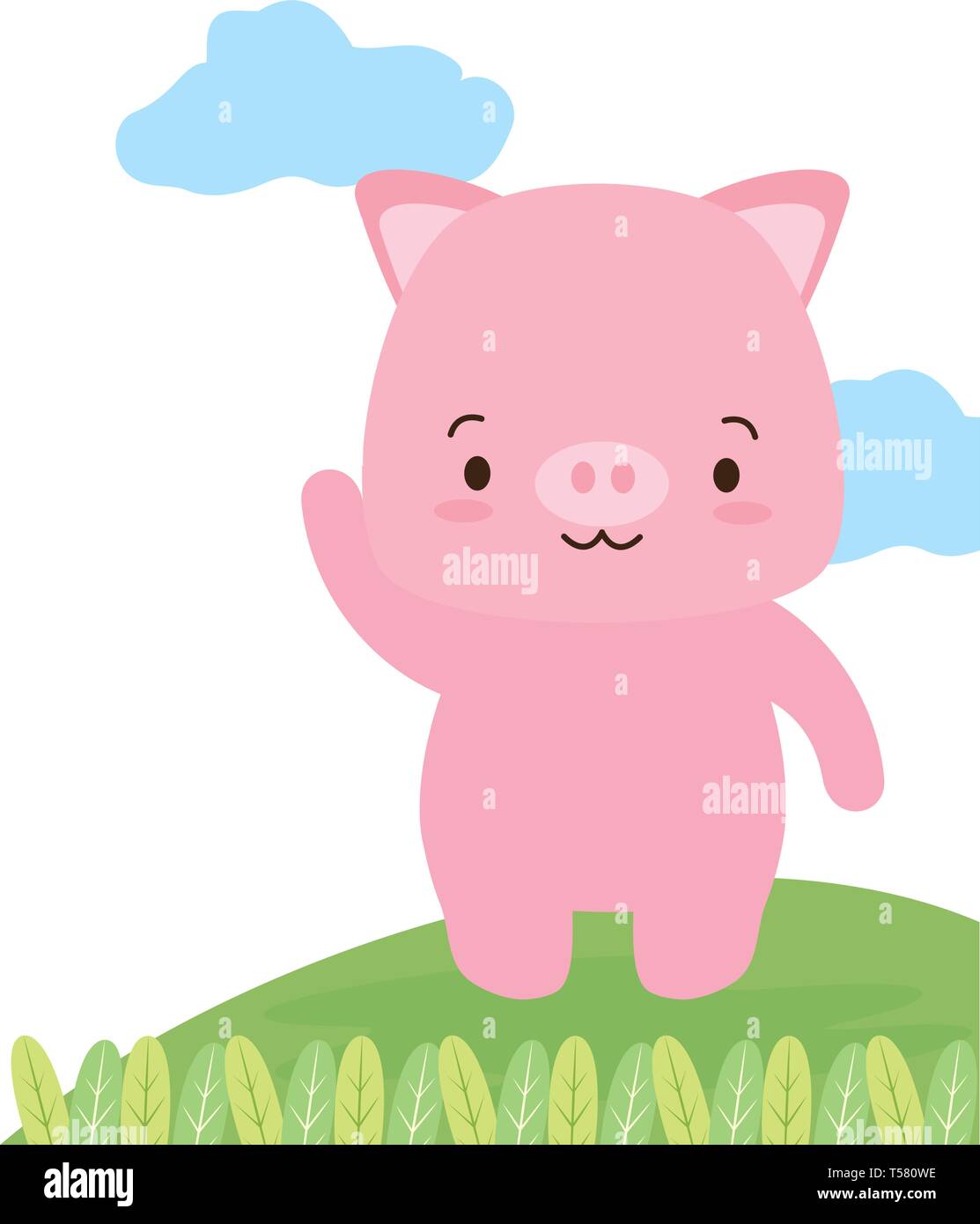 cute piggy cartoon Stock Vector Image & Art - Alamy