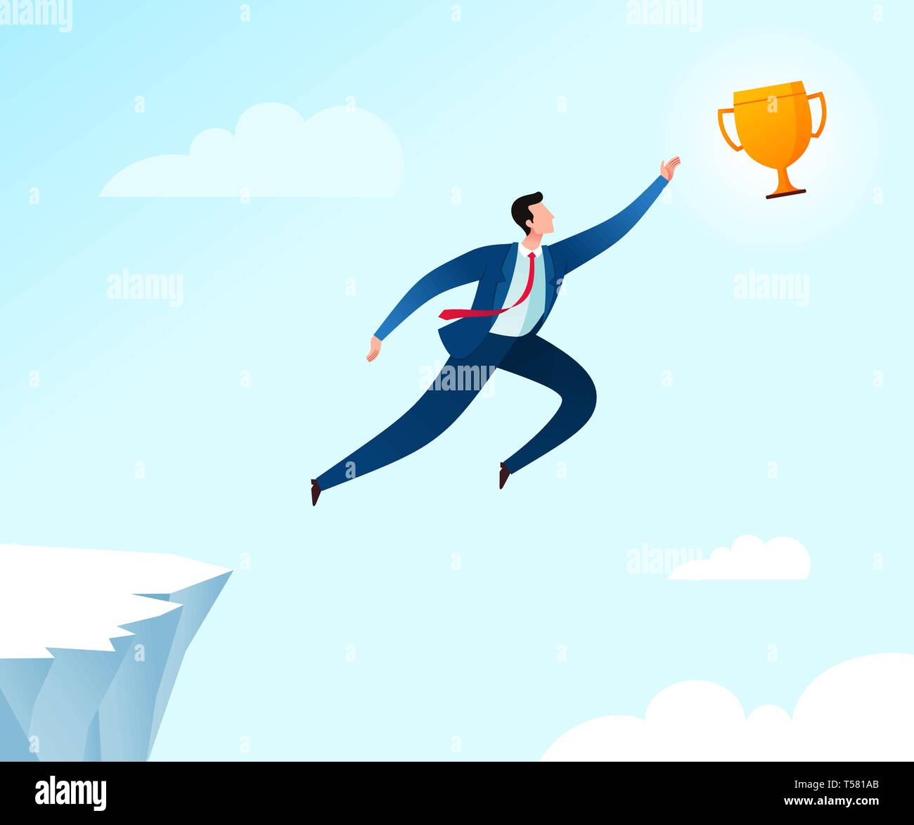 Leap from cliff Stock Vector Images - Alamy