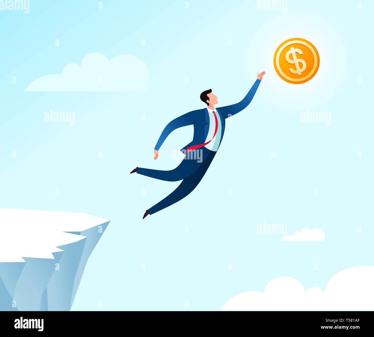 Leap from cliff Stock Vector Images - Alamy