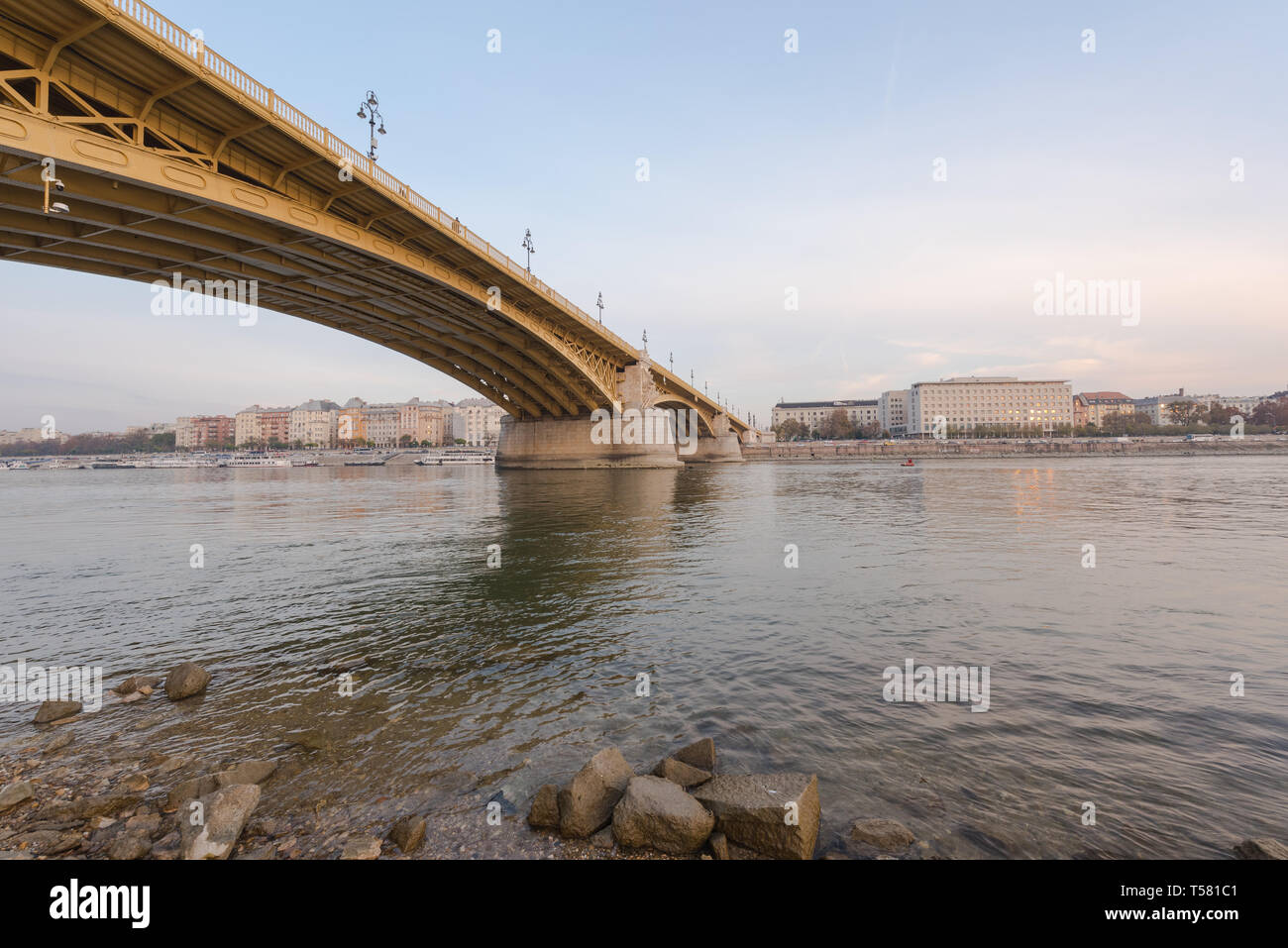 Margaret Island in Budapest during low tide on the Danube, Budapest ...