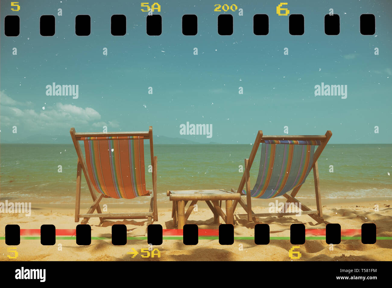 Two beach chairs at sunrise hi-res stock photography and images - Alamy