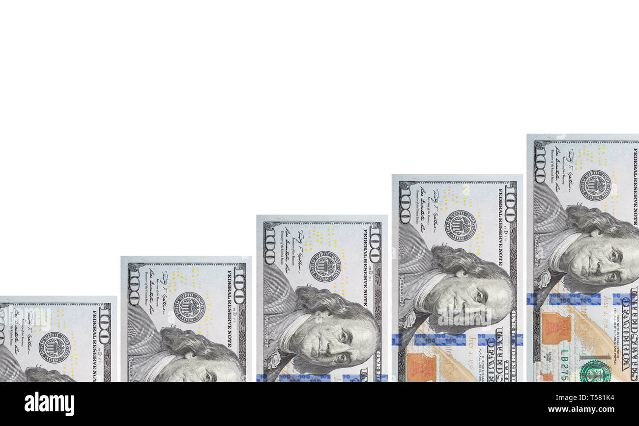 Money staircase, isolated on white Stock Photo - Alamy