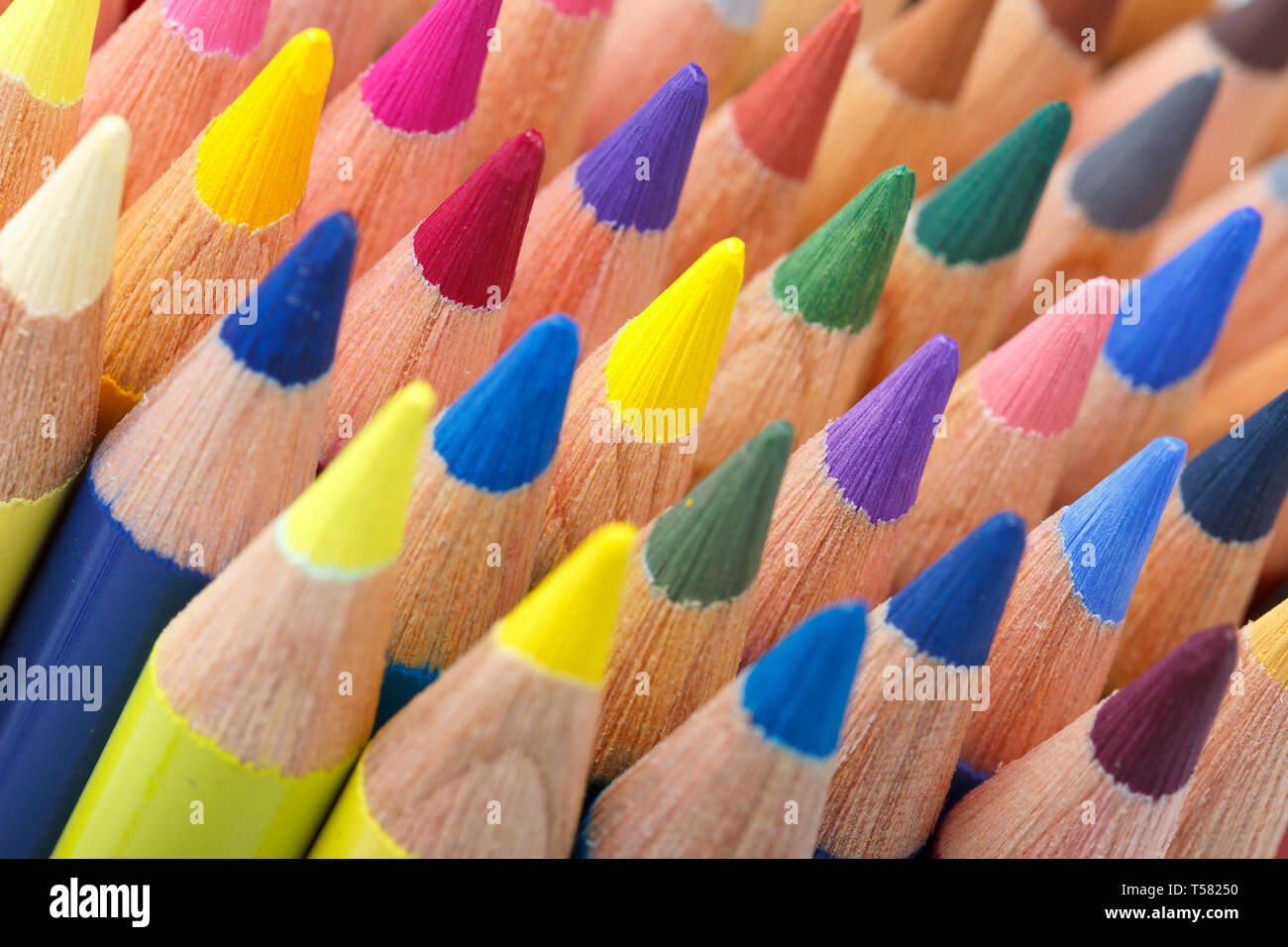 Rainbow colored pencils macro shot hi-res stock photography and images ...