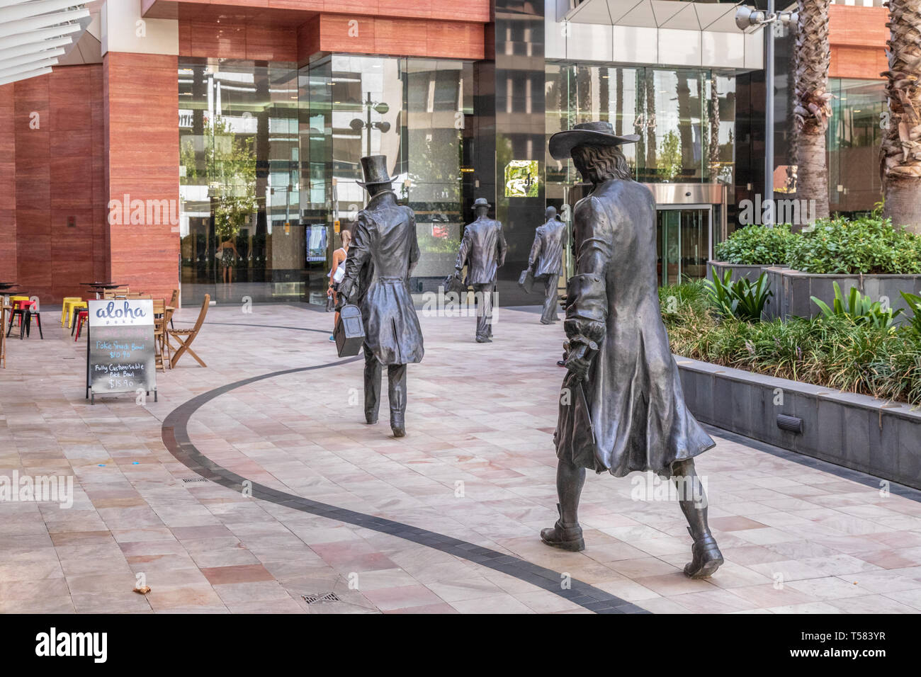 Perth "Footsteps in Time" Statues Stock Photo - Alamy