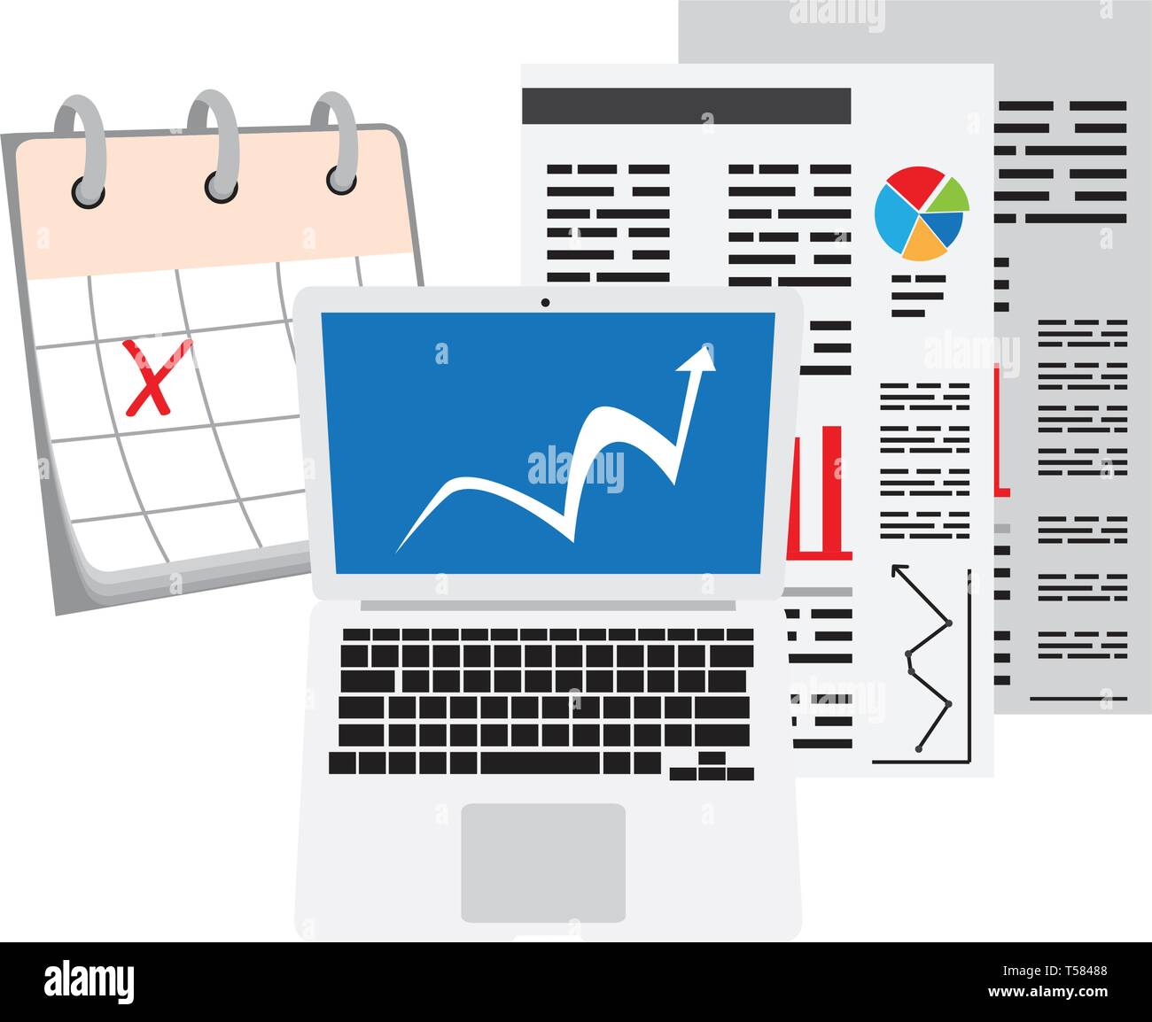 Laptop graph not computer Stock Vector Images - Alamy