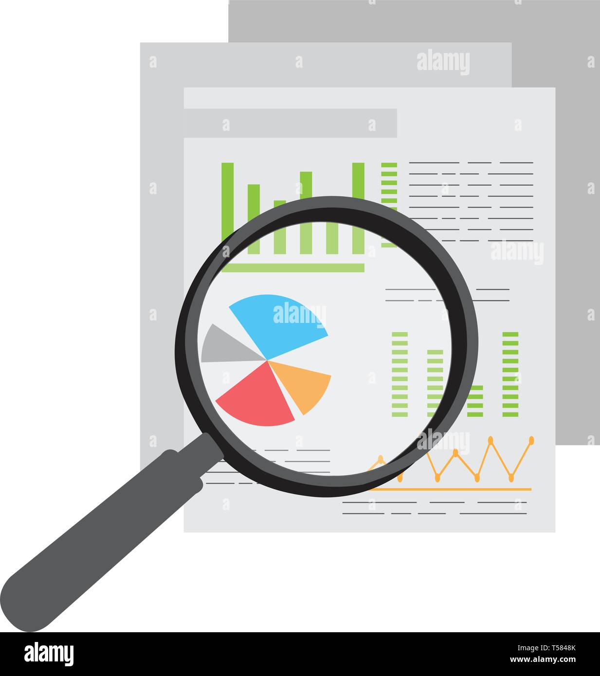 Magnifying glass graph paper Stock Vector Images - Alamy