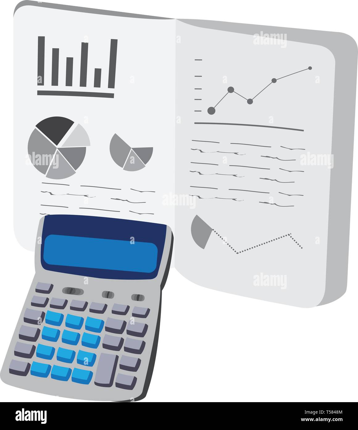 Business report with a calculator Stock Vector Image & Art - Alamy