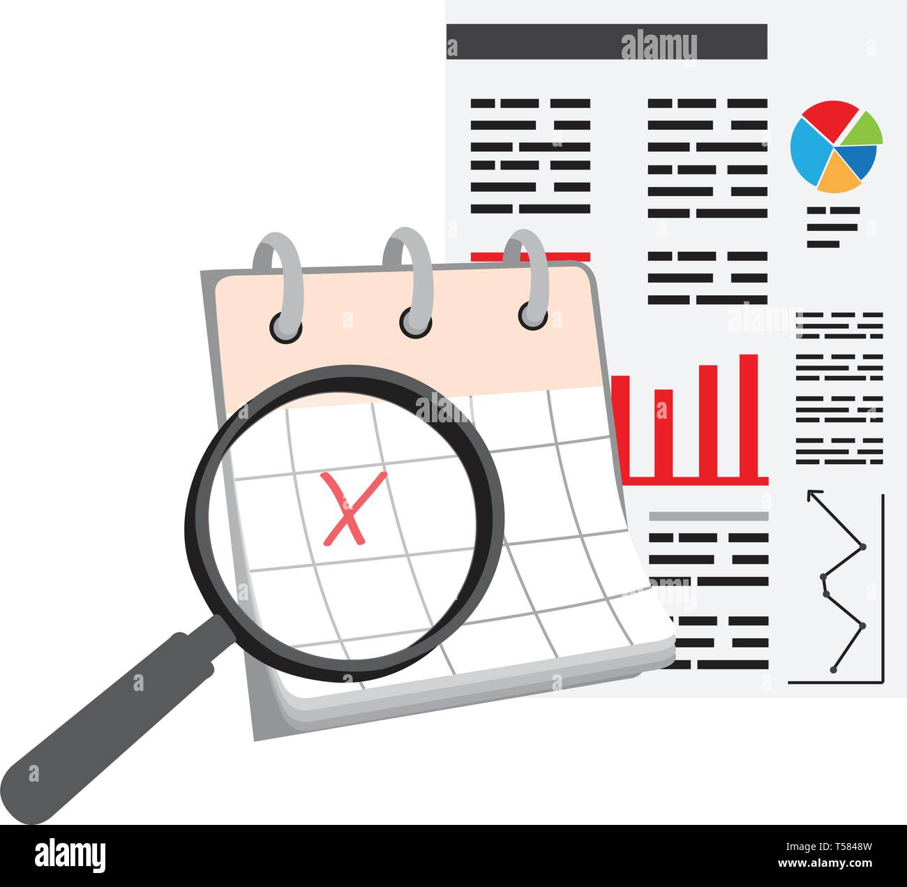 Business report with a calendar Stock Vector Image & Art - Alamy