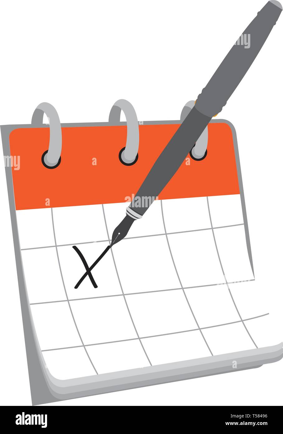Calendar with a pen Stock Vector Image & Art - Alamy