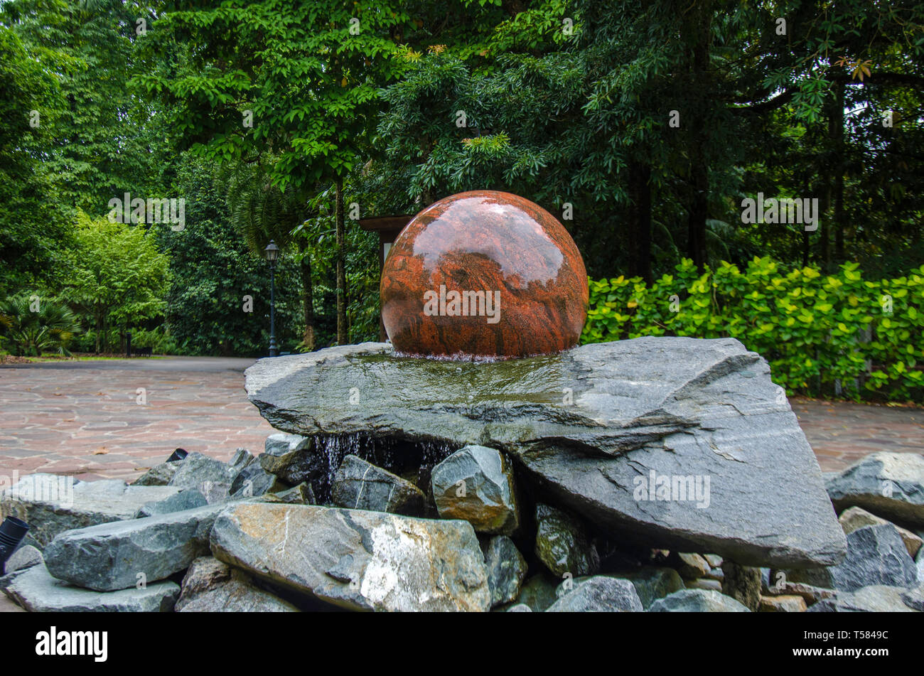 Round and Shiny Marble at the center of the Park Stock Photo - Alamy