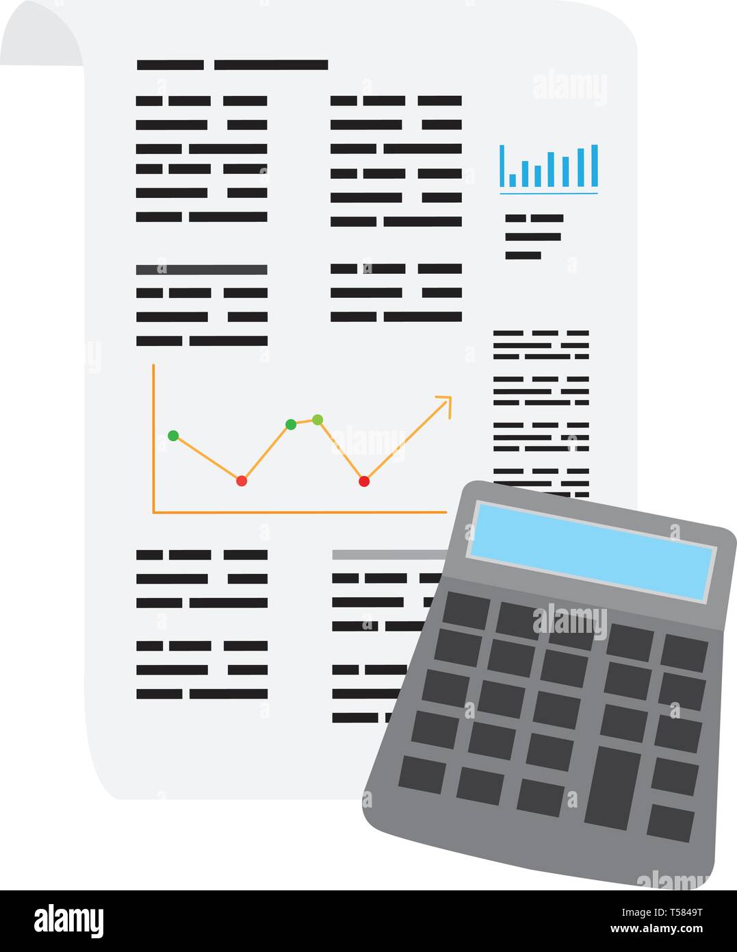 Business report with a calculator Stock Vector Image & Art - Alamy