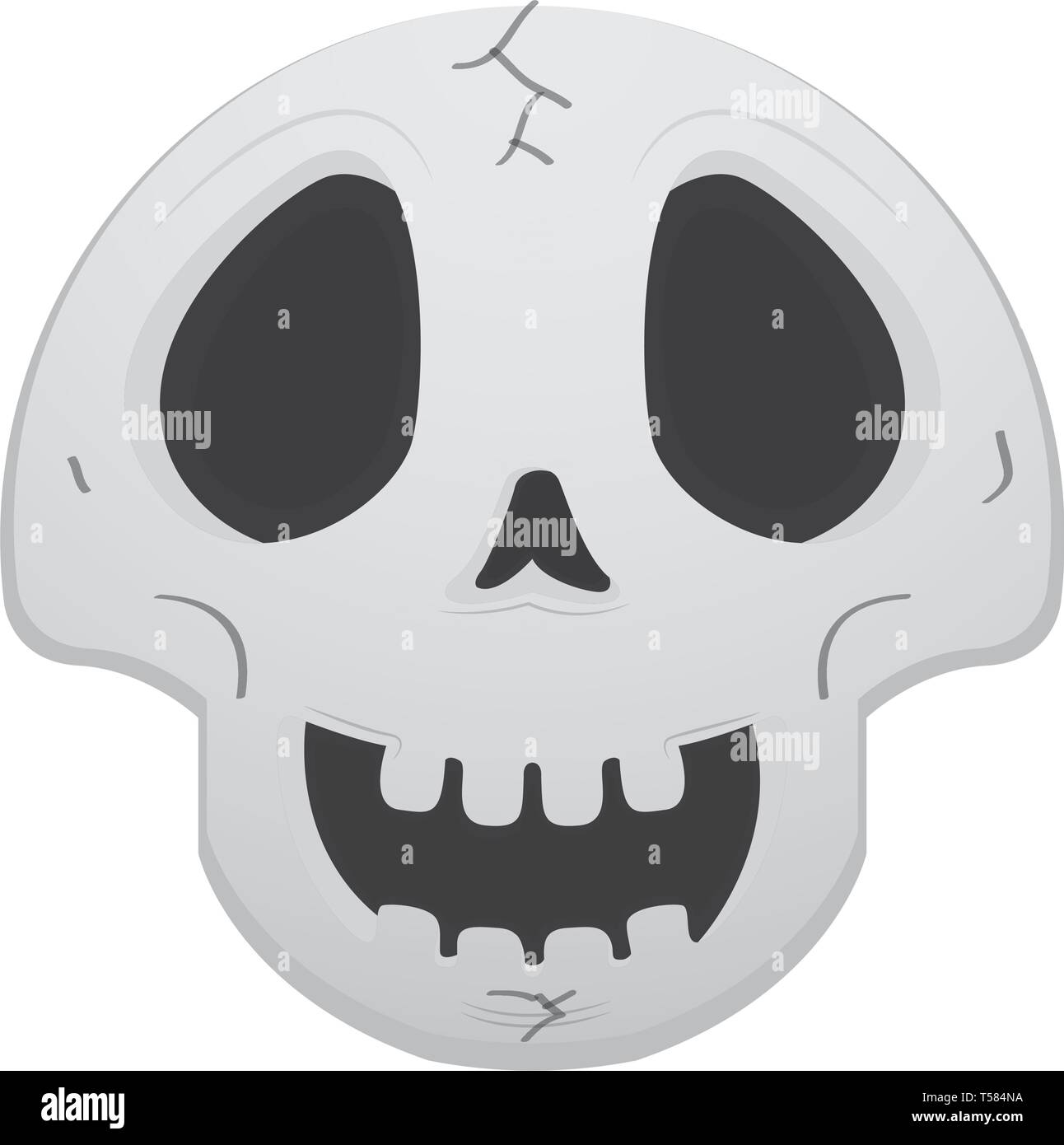 Happy head skull cartoon Stock Vector Image & Art - Alamy