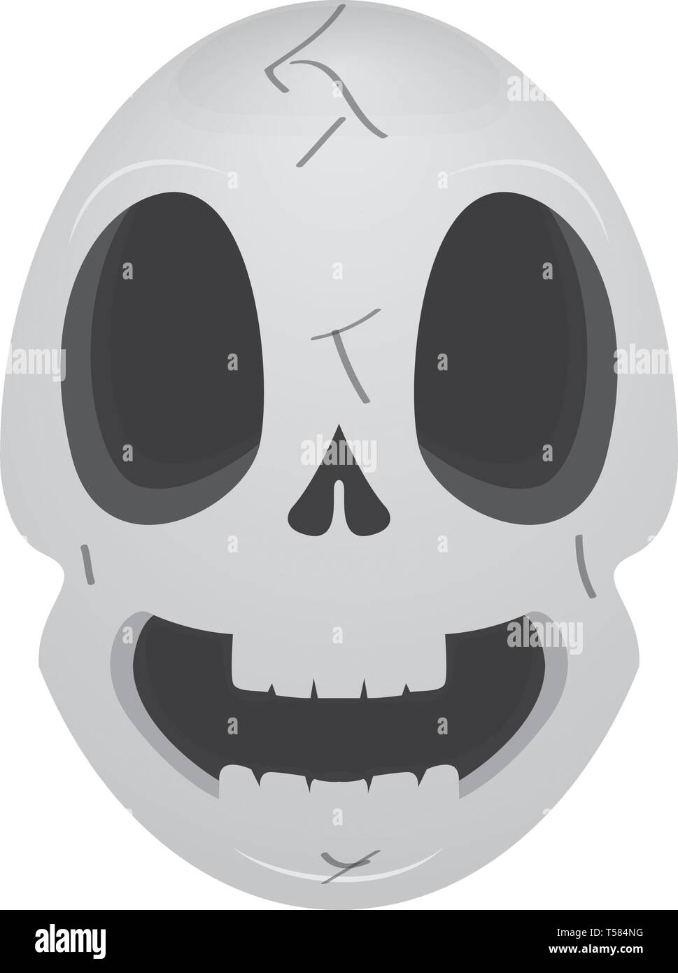 Happy head skull cartoon Stock Vector Image & Art - Alamy