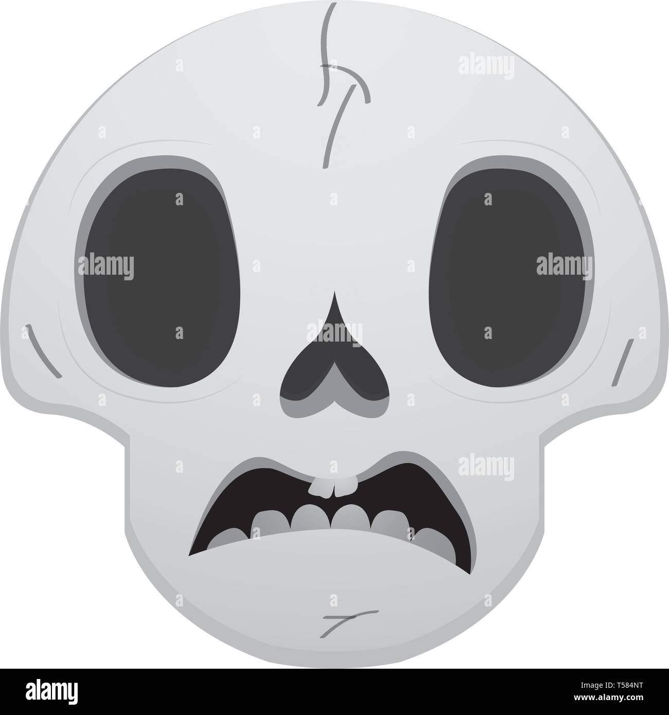 Sad head skull cartoon Stock Vector Image & Art - Alamy