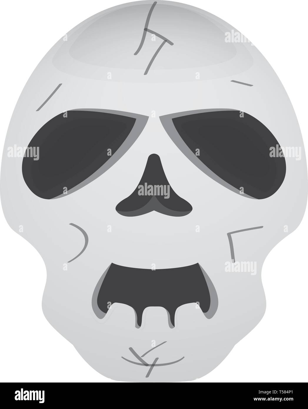 Sad head skull cartoon Stock Vector Image & Art - Alamy
