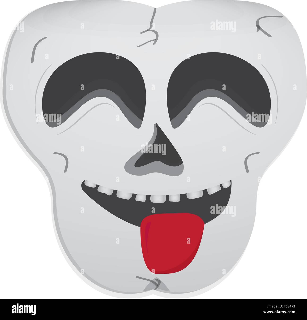 Happy and crazy head skull cartoon Stock Vector Image & Art - Alamy